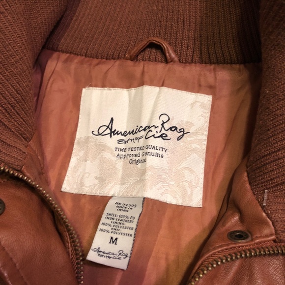 American Rag | Jackets & Coats | American Rag Brown Faux Leather Bomber ...